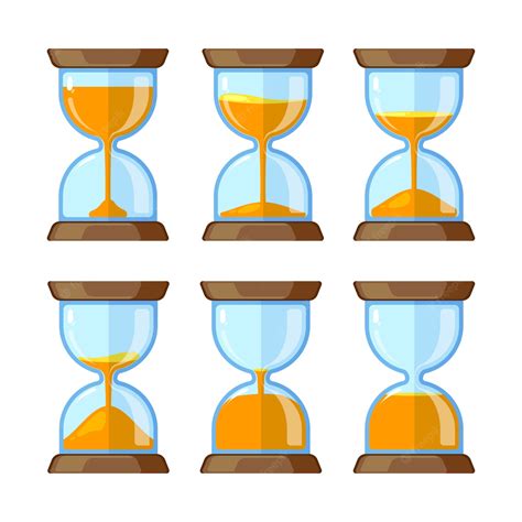 Premium Vector Key Frames Of Hourglasses Isolated Vector Pictures