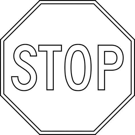 Stop Sign Black And White Vector