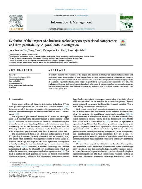 pdf evolution of the impact of e business technology on operational