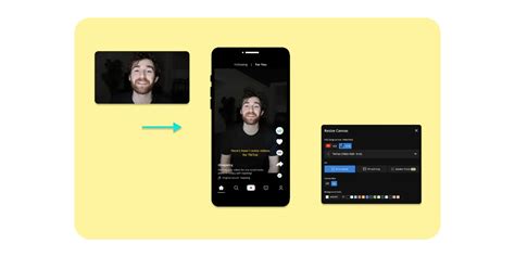 Измените размер видео для Tiktok Шаблоны соотношения сторон