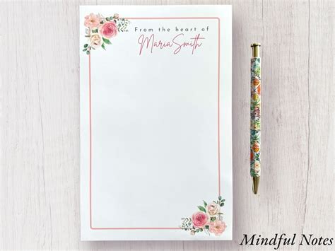Personalized Elegant Notepad Etsy