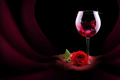 Hd Wallpaper Clear Wine Glass Flower Rose Red Rose Flower Wineglass Wallpaper Flare