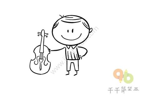 演奏小提琴简笔画 简笔画图片大全 蒲城教育文学网
