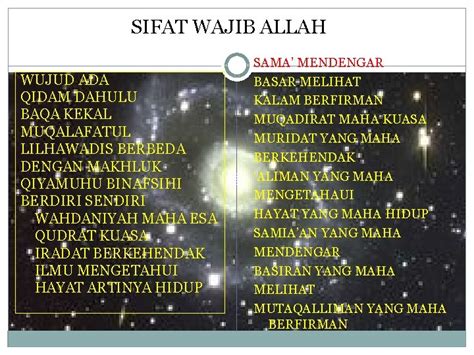 Tabel 20 Sifat Wajib Allah Dan Artinya Wujud Tabel 20 Sifat Wajib