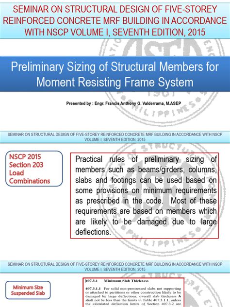 Pp Cpd Module Topic Minimum Sizing Nscp 2019 2019 Francis Valderrama Pdf