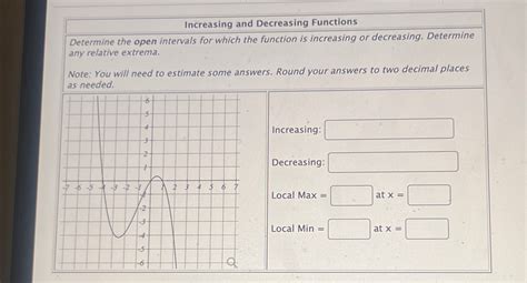 Solved Increasing And Decreasing FunctionsDetermine The Open Chegg