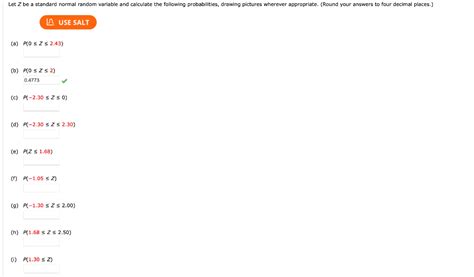 Solved Let Z Be A Standard Normal Random Variable And