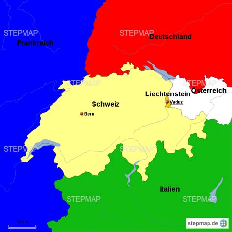 StepMap Schweiz Landkarte für Schweiz