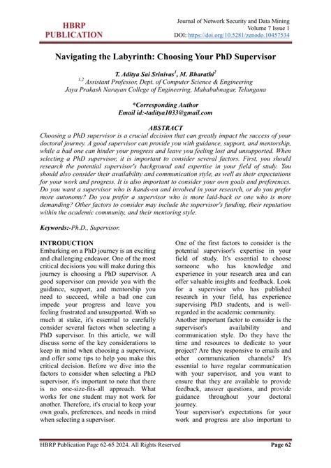 Pdf Navigating The Labyrinth Choosing Your Phd Supervisor