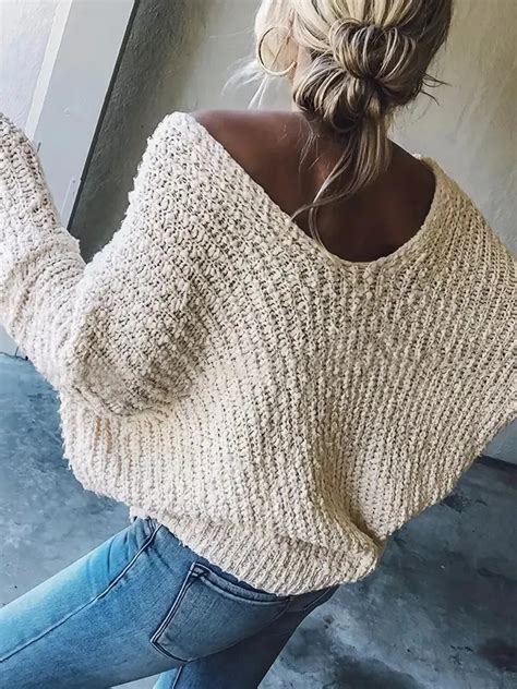 Womens Off The Shoulder Sweater Loose Lightweight Uber7 Uber7