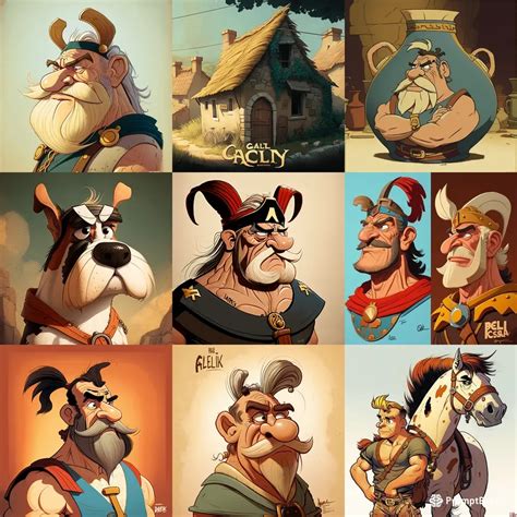 Asterix Character Style Midjourney Prompt Promptbase