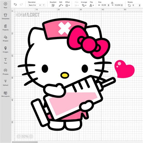 Hello Kitty Nurse With Syringe And Heart Layered Svg Png Inspire Uplift