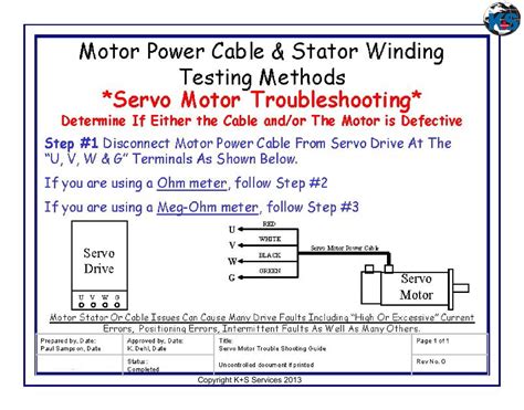 Servo Motor Troubleshooting K S Services