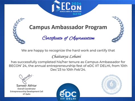 chaitanya lohani on linkedin becon2024 campusambassador edciitdelhi entrepreneurship