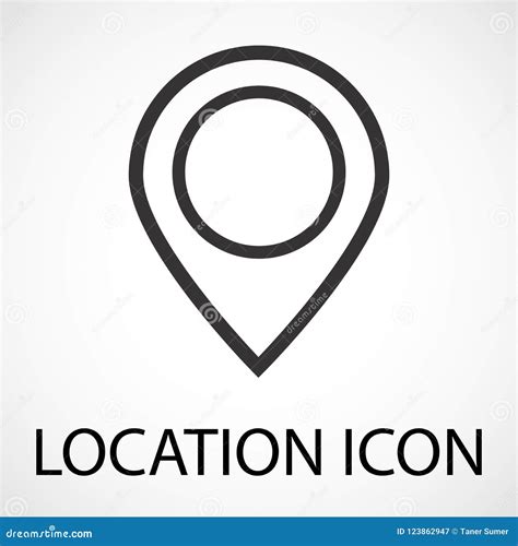 Simple Location Map Pointer Icon Stock Vector Illustration Of Black Graphic 123862947