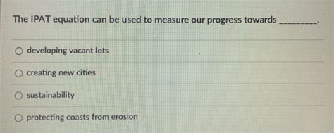 Solved The Ipat Equation Can Be Used To Measure Our Progress
