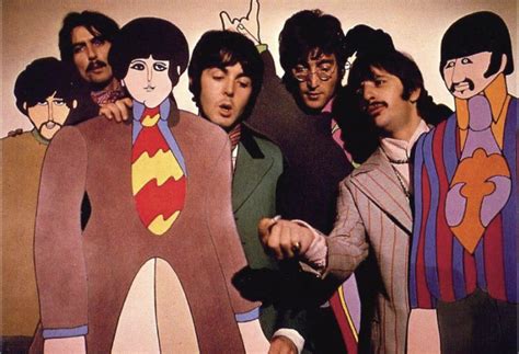 Photo Shoot Of The Beatles And Their Yellow Submarine Characters