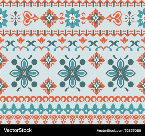 Oriental Cross Stitch Embroidery Ethnic Geometric Vector Image