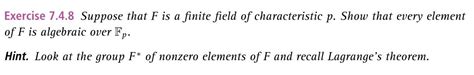 Solved Exercise 7 4 8 Suppose That F Is A Finite Field Of Chegg Com