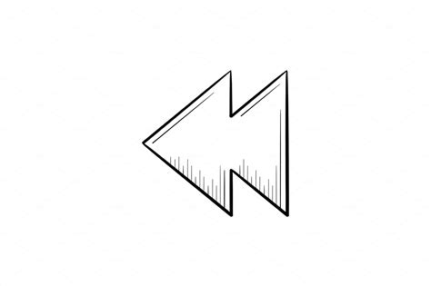 Rewind Button Hand Drawn Outline Doodle Icon Technology