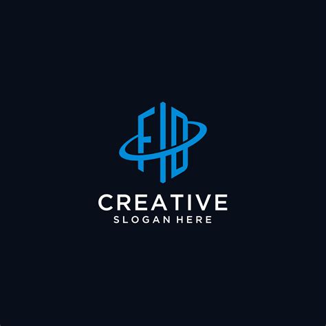 Fd Initial Monogram Logo With Hexagonal Shape And Swoosh Design