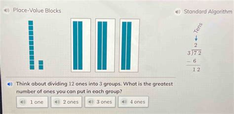 Place Value Blocks Standard Algorithm Beginarrayr 24 2172 612