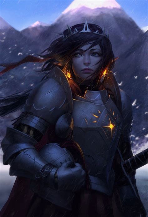 Snow Knight By Guweiz High Fantasy Fantasy Women Fantasy Girl Rpg