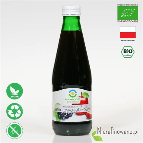 Sok Aroniowo Jabłkowy ekologiczny NFC Biofood Dobra Cena Sklep