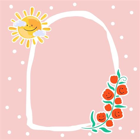Free Vector Cute Summer Decorated Frame Vector