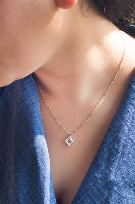 Buy Sqaure Connect Sterling Silver Chain Necklace By Mannash™ Jewellery