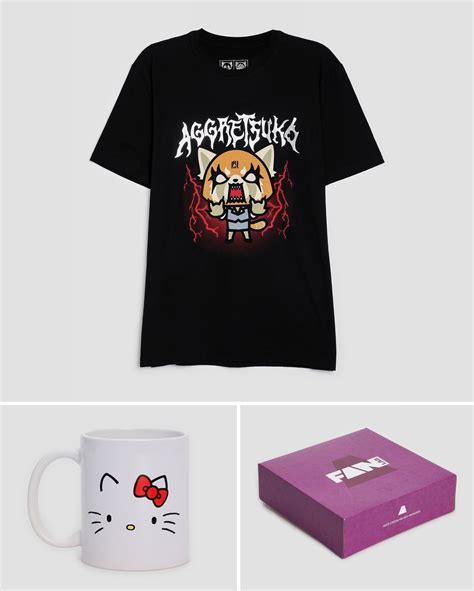 Riachuelo Kit Camiseta Masculina Aggretsuko Caneca Hello Kitty
