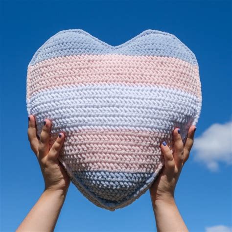 Trans Pride Heart Pillow Patterns