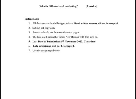 Solved Instructions 1 All The Answers Should Be Type