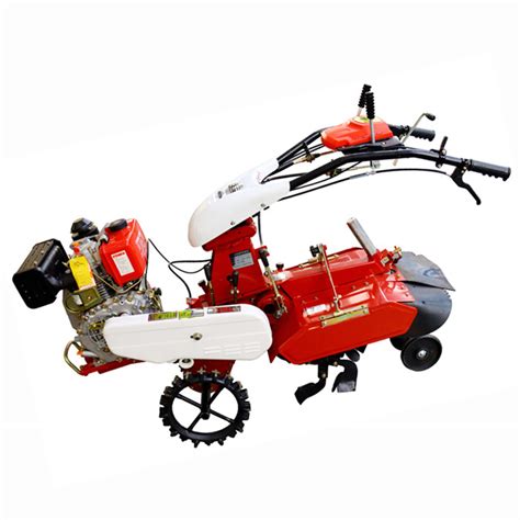 Small Scale Diesel Engine Power Cultivator Ditcher For Dry Land On Chassis