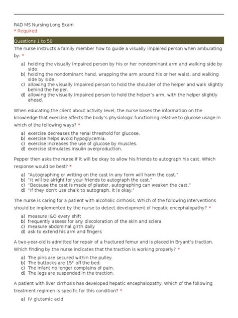 Rad Ms Nursing Long Exam Pdf Thyroid Stimulating Hormone Pancreas