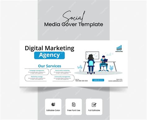Premium Vector Vector Digital Marketing Cover Template Design