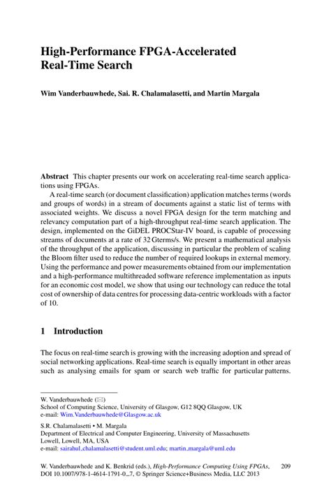 Pdf High Performance Fpga Accelerated Real Time Search