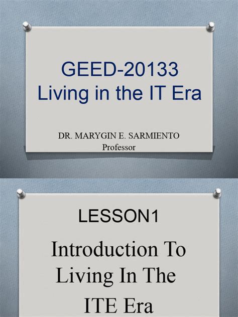 lesson1troduction to living in the it era download free pdf