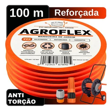 Mangueira Quintal Agroflex 100metro Enrolador Tramontina