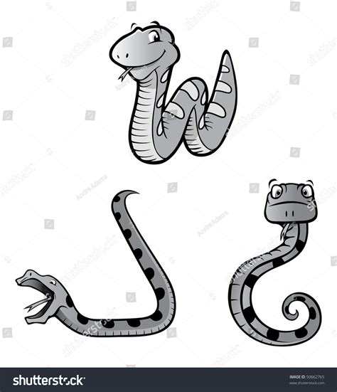 Cartoon Vector Gray Scale Illustration Python Stock Vector Royalty Free 50662765 Shutterstock