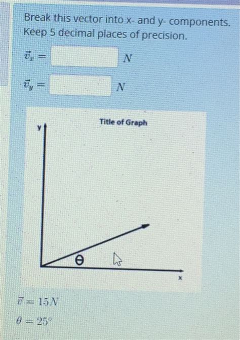 Solved Break This Vector Into X And Y Components Keep 5 Chegg Com