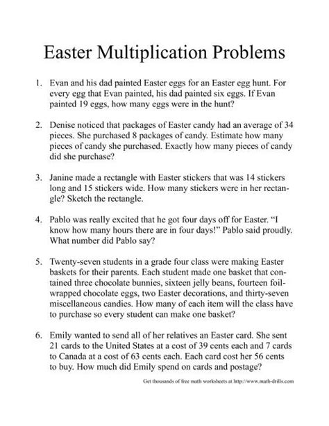 Easter Maths Problem Solving Word Problem Challenge Cards