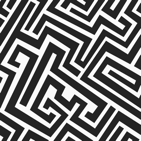 premium vector monochrome maze seamless pattern