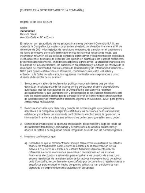 Carta De Representacion 2021 Pdf Contabilidad Estado Financiero