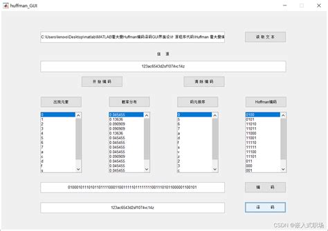 【matlab高级】matlab霍夫曼huffman编码译码gui界面设计matlab实现霍夫曼译码 Csdn博客