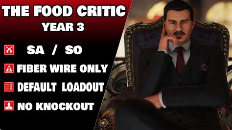 Hitman 3 The Food Critic Year 3 Saso Default Loadout Fiber Wire Only
