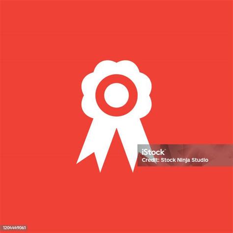 Ilustración De Icono Rojo De La Insignia Sobre Fondo Blanco Ilustración Vectorial De Estilo