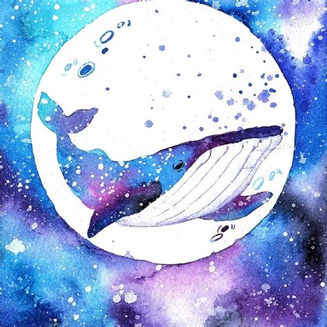Whale Watercolor Art
