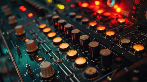 A Closeup Of A Lighting Control Panel With Various Knobs And Switches Premium Ai Generated Image