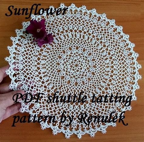 Doily SUNFLOWER PDF Original Shuttle Tatting Pattern By Etsy